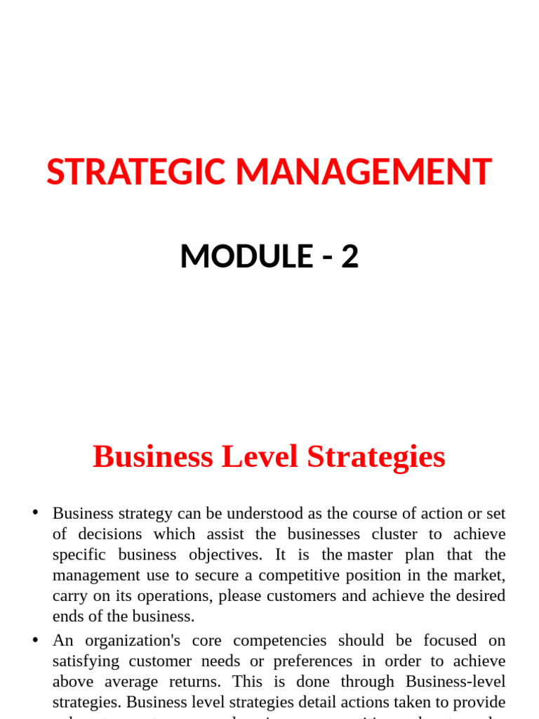 002 Strategic Management Module 2 | PDF