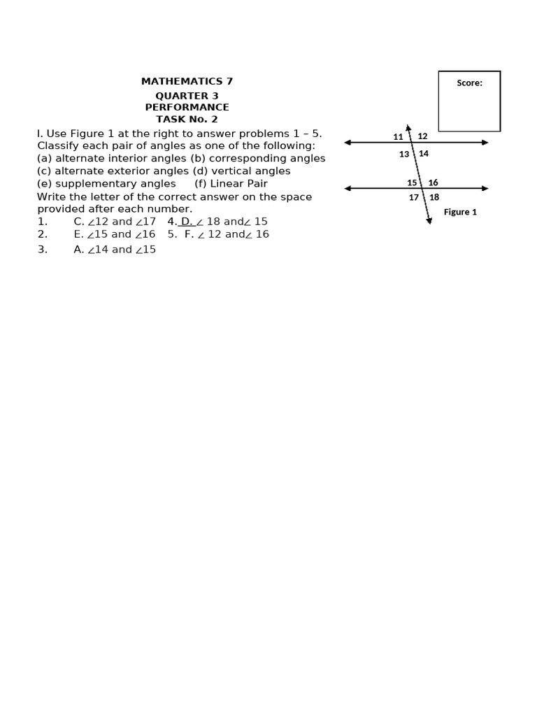 Mathematics 7 Q3, PT2 A4 | PDF