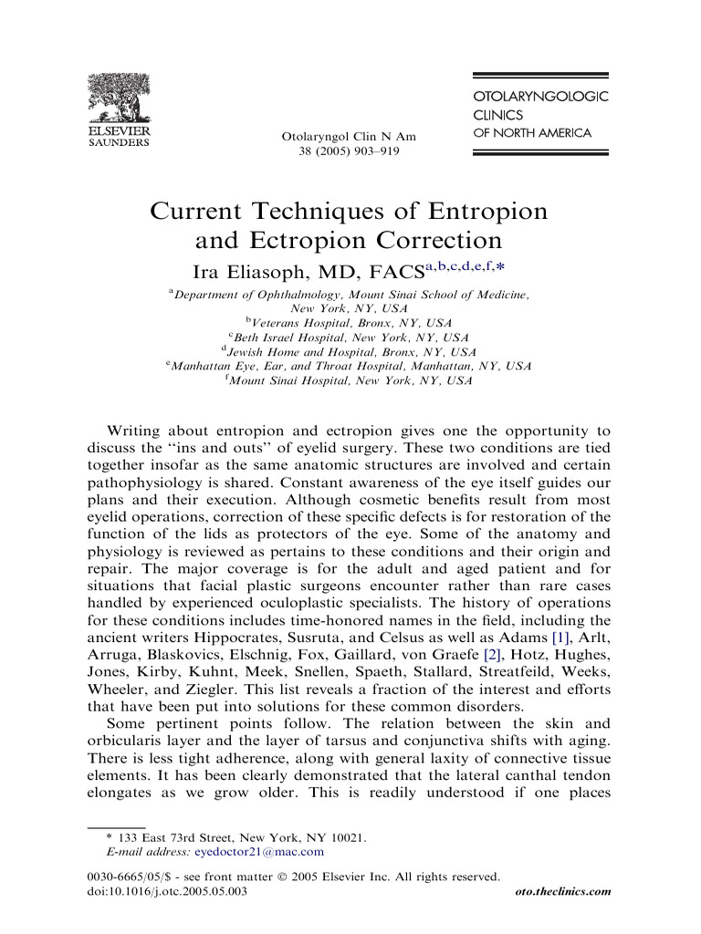 Ectropion and Entropion Correction | PDF | Surgical Suture | Ophthalmology