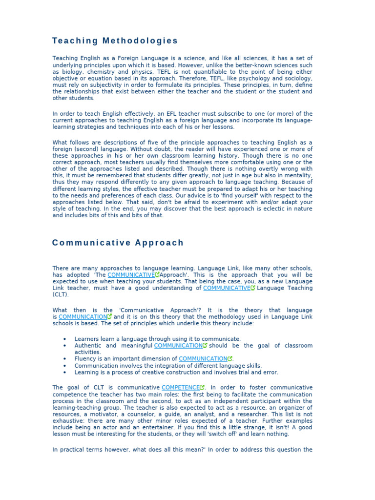 Teaching Methodologies | PDF
