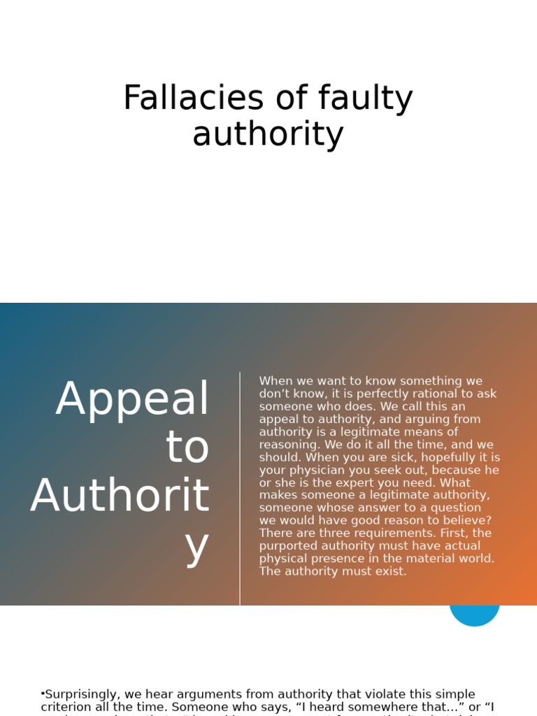 Fallacies of Faulty Authority | PDF