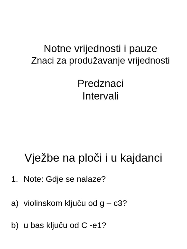 02 Notne Vrijednosti Predznaci Produzavanje | PDF