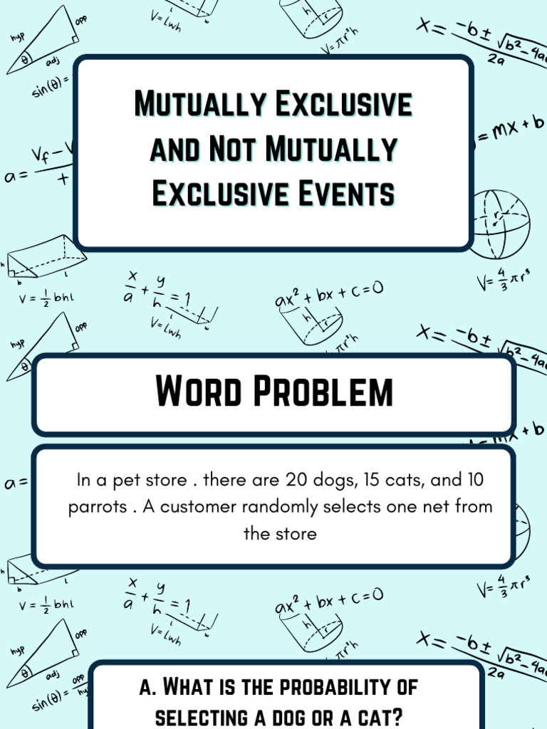 Mutually Exclusive and Not Mutually Exclusive Events Group 8 | PDF
