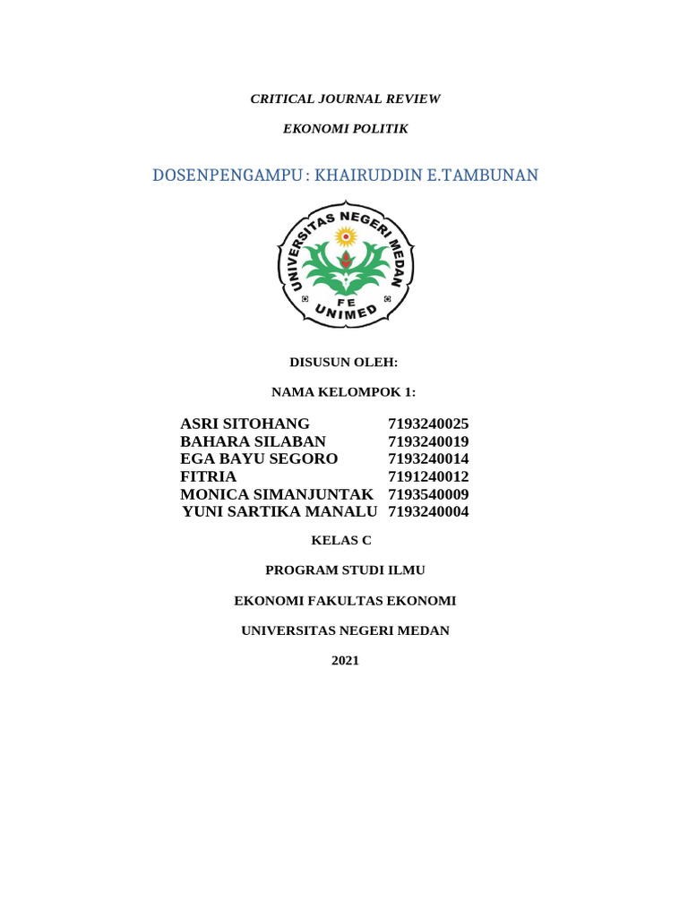 CJR Ekonomi Politik | PDF