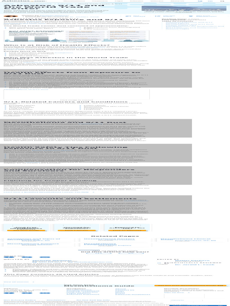 911 World Trade Center Asbestos Exposure & Health Effects | PDF
