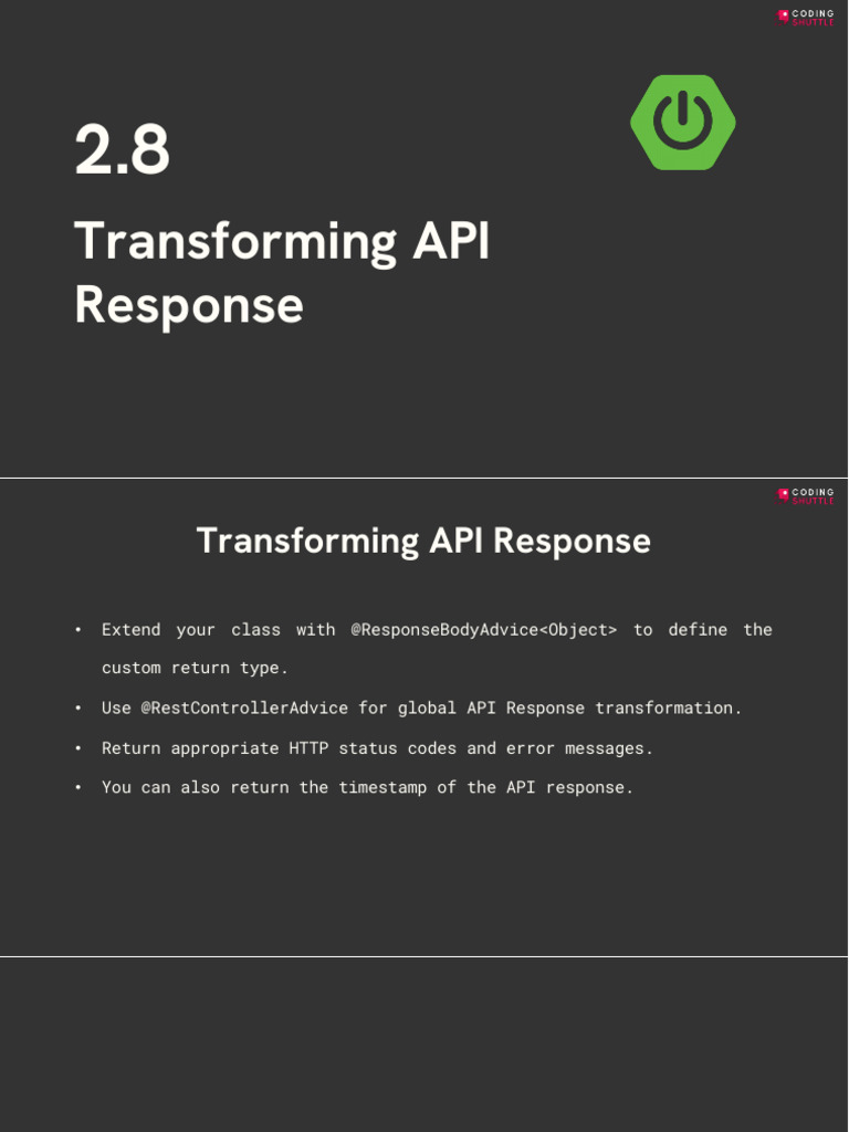 2 8 Transforming API Response D6a3a863fe @devggn | PDF