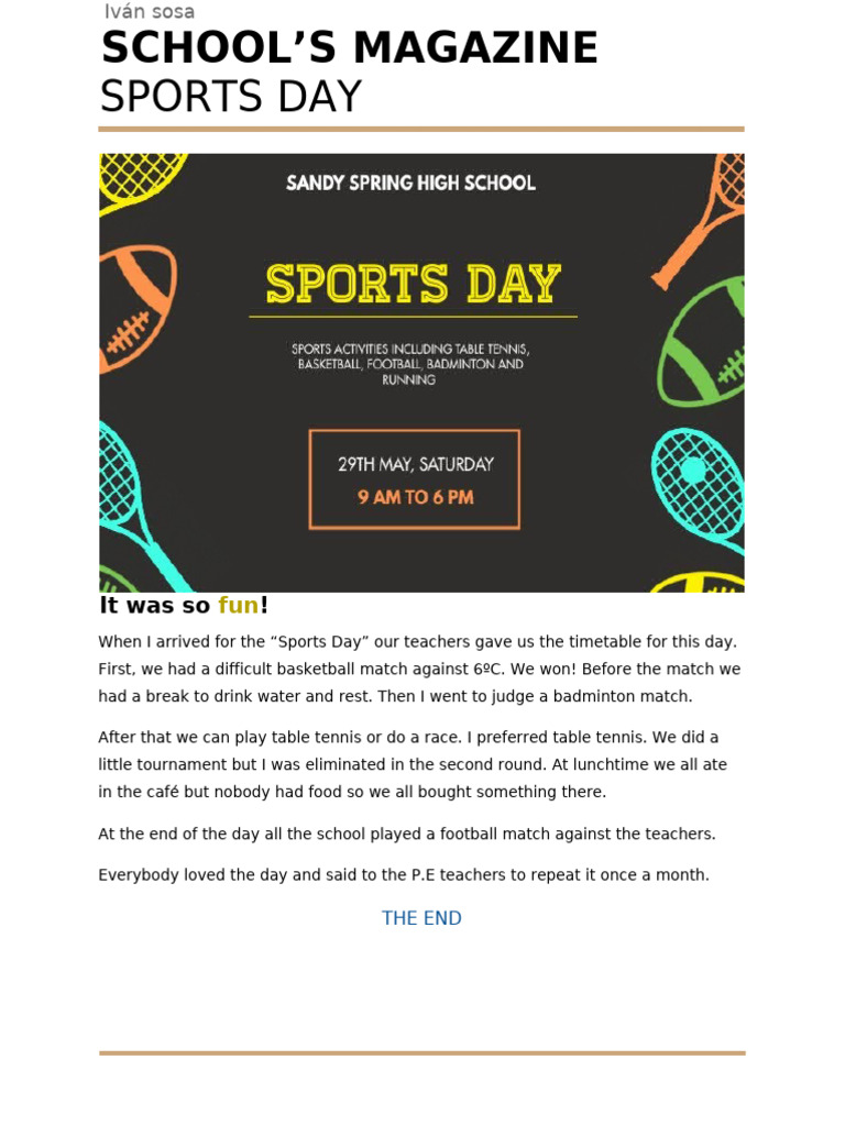 Sports Day | PDF