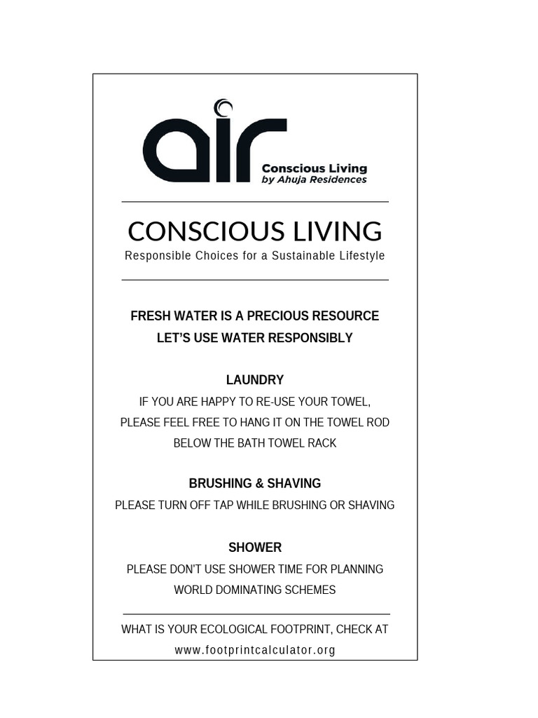 Water Conservation Sign | PDF | Home & Garden | Wellness