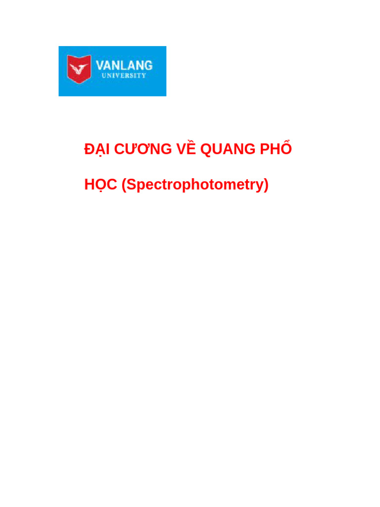 Đại Cương Về Quang PH Học A | PDF