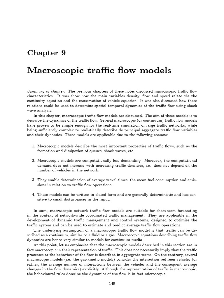 Macroscopic Traffic Flow Models | PDF | Fluid Dynamics | Technology & Engineering