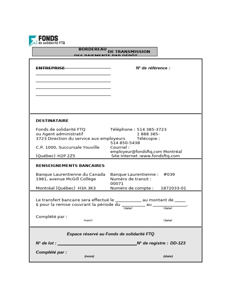 bordereau de transmission | PDF