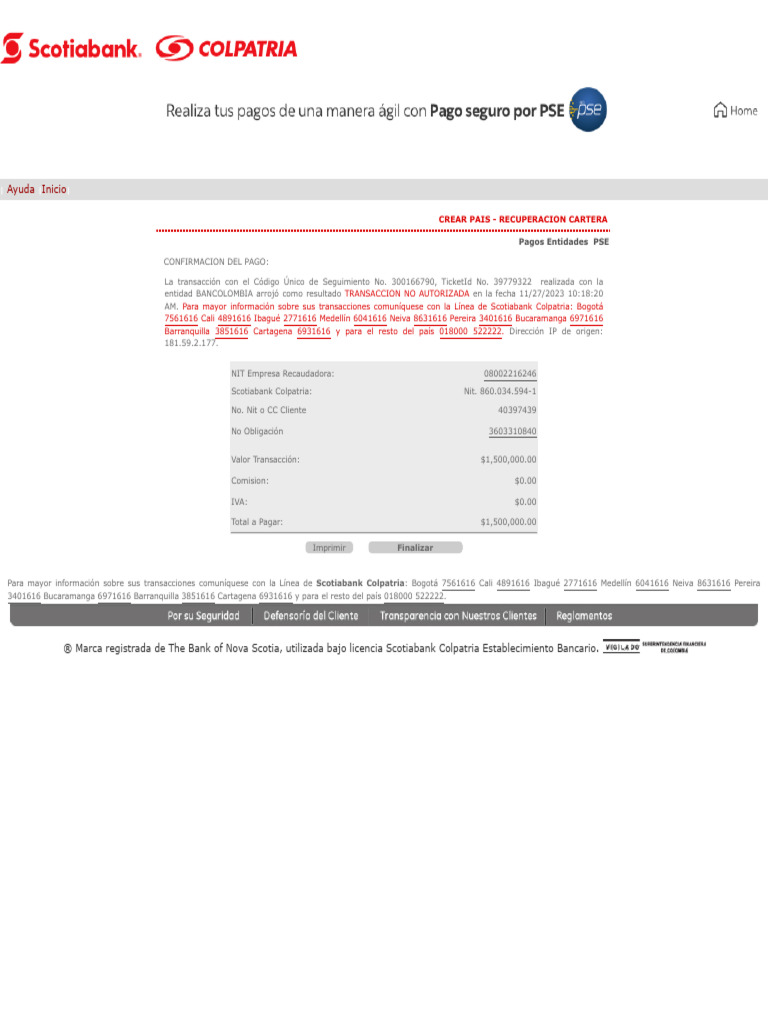 Pagos Electronicos - Scotiabank Colpatria | PDF Pagos Electronicos - Scotiabank Colpatria | PDF