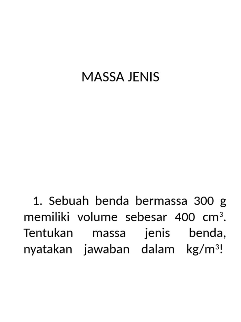 Soal Massa Jenis | PDF