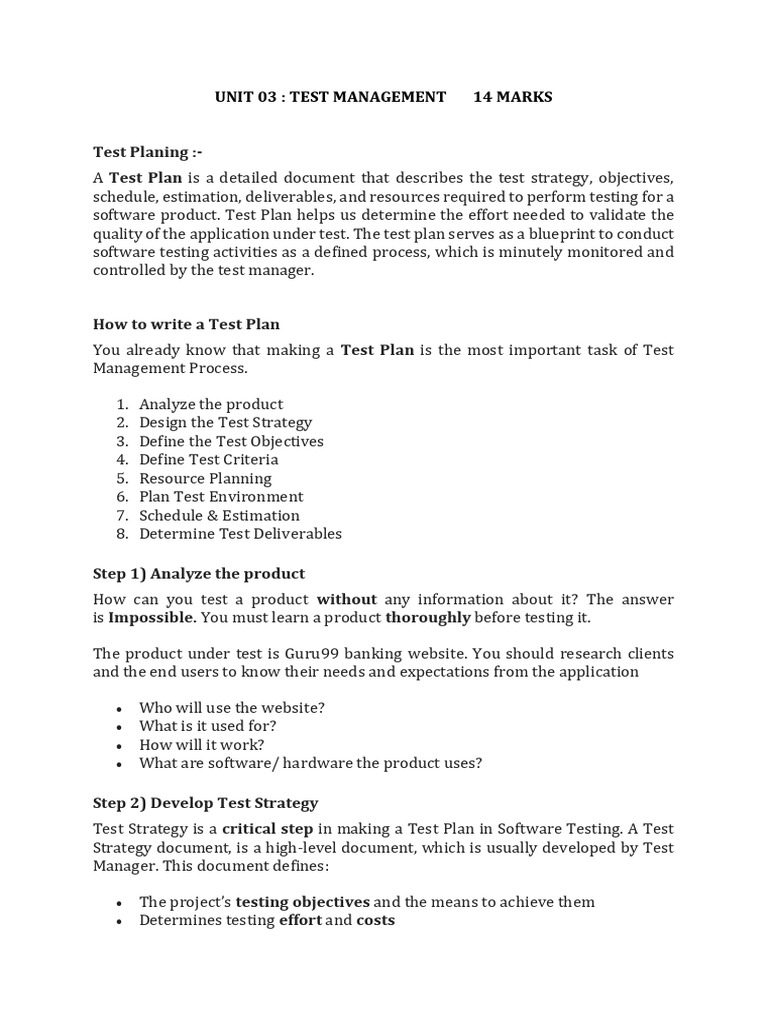 Unit 03 - Test Management | PDF