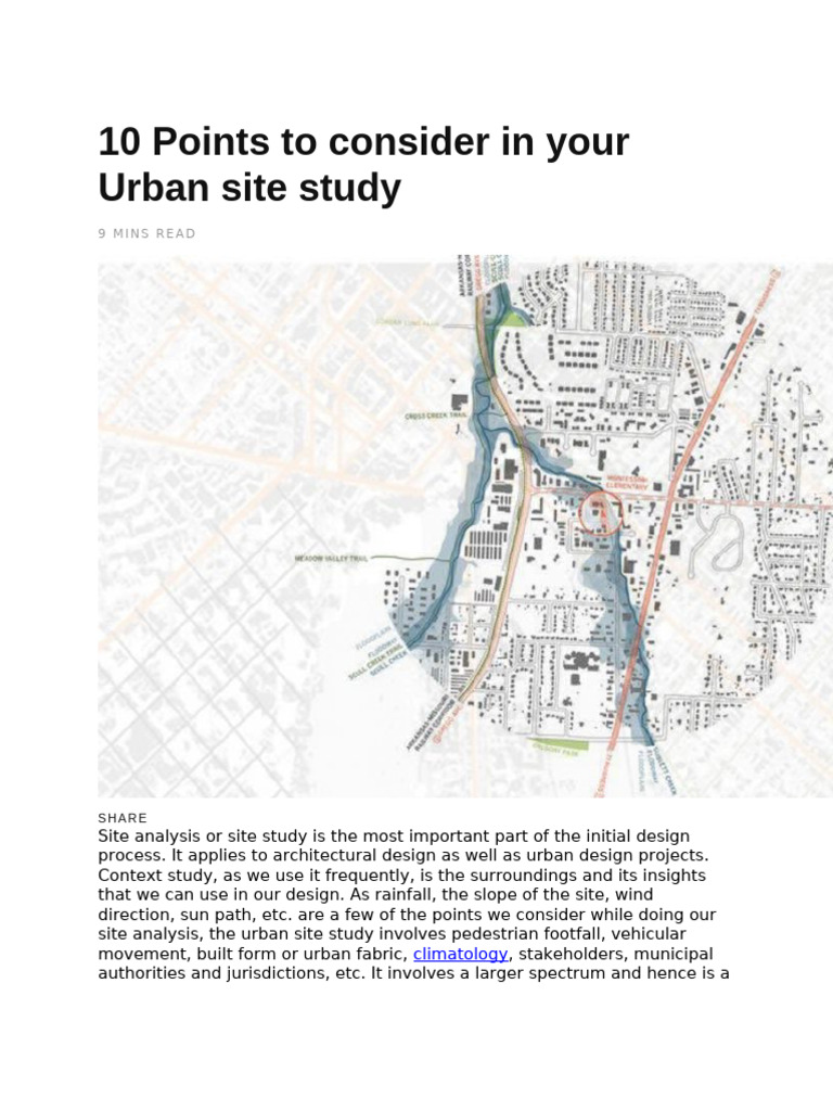 10 Points To Consider in Your Urban Site Study | PDF