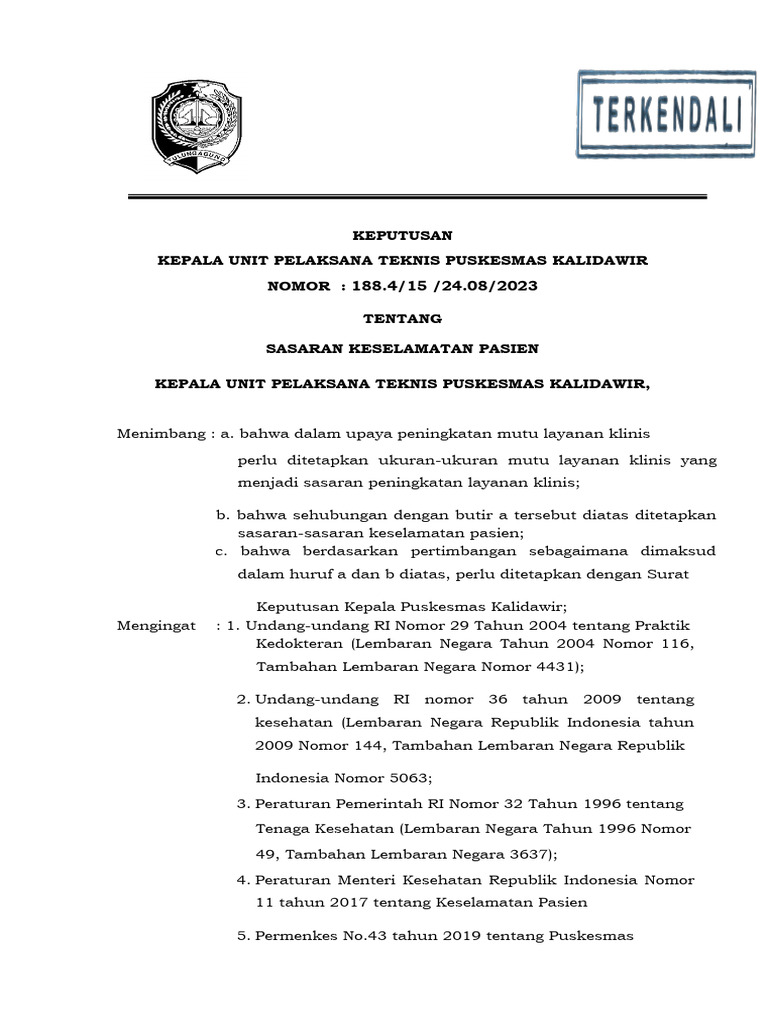 5.3.1.a. SK PELAKSANAAN SKP | PDF