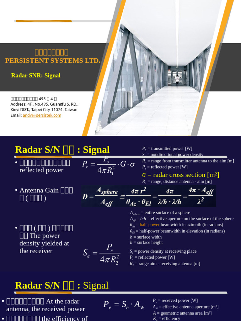 Radar SNR Signal | PDF