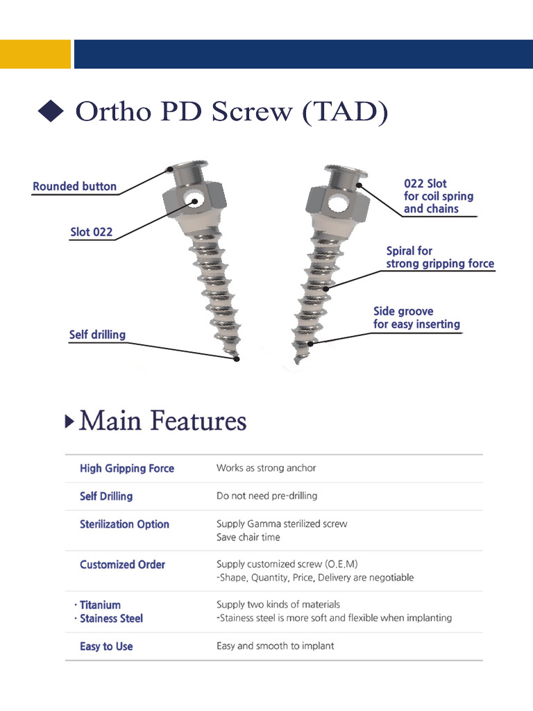 Ortho PD Screw Korea - Minivis | PDF