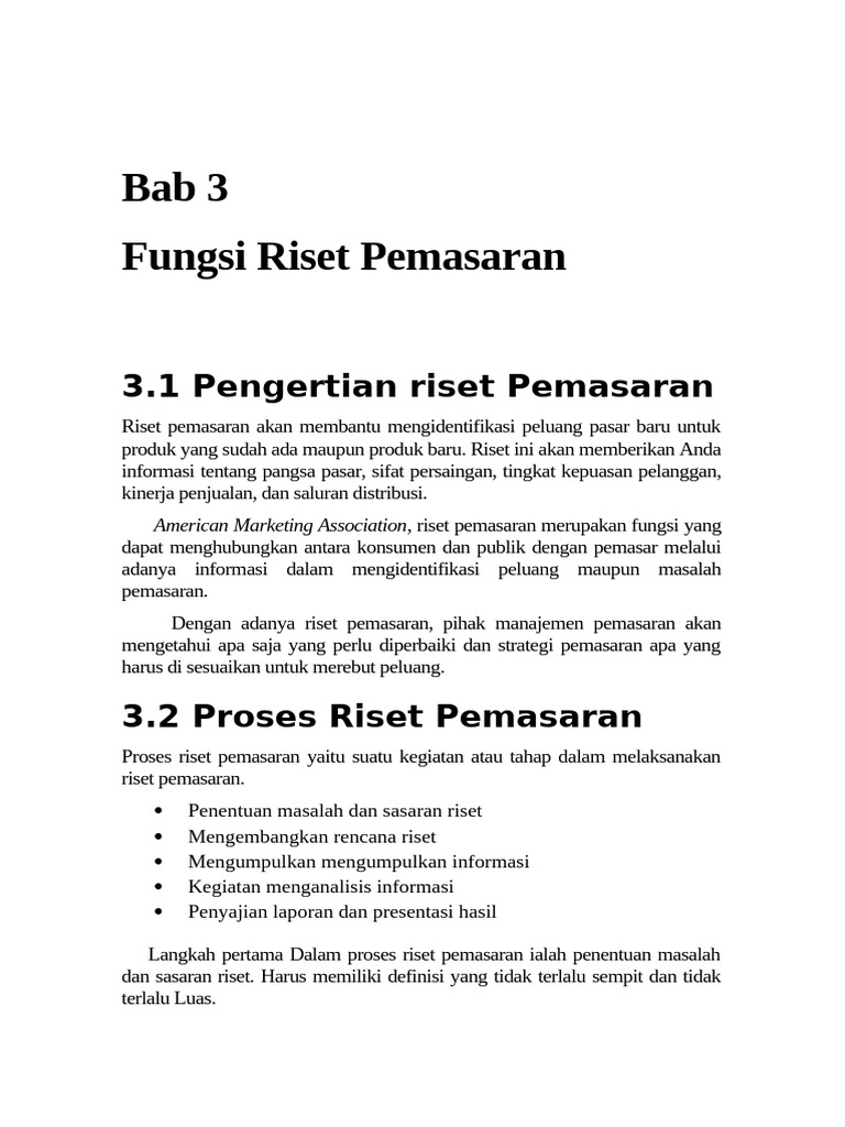 fungsi riset pemasaran bab 3 | PDF