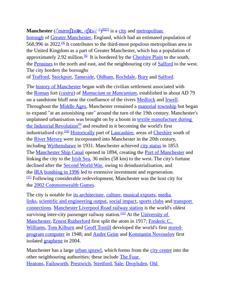Manchester | PDF