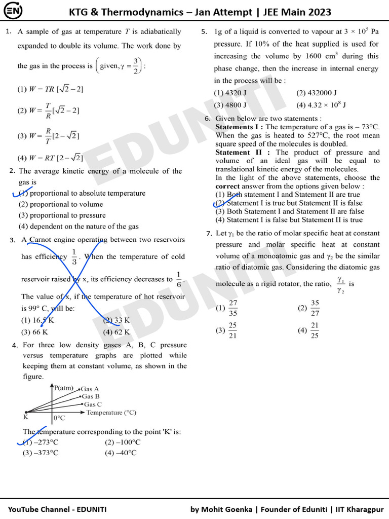 KTG & Thermodynamics | PDF
