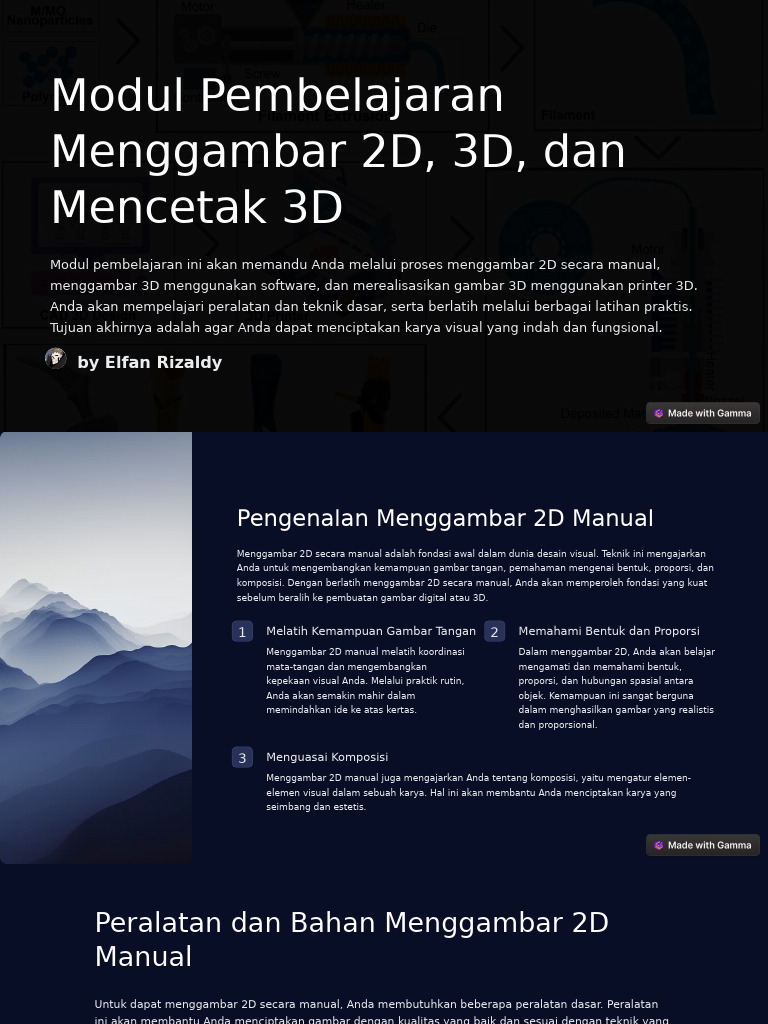Modul Pembelajaran Menggambar 2D 3D Dan Mencetak 3D | PDF
