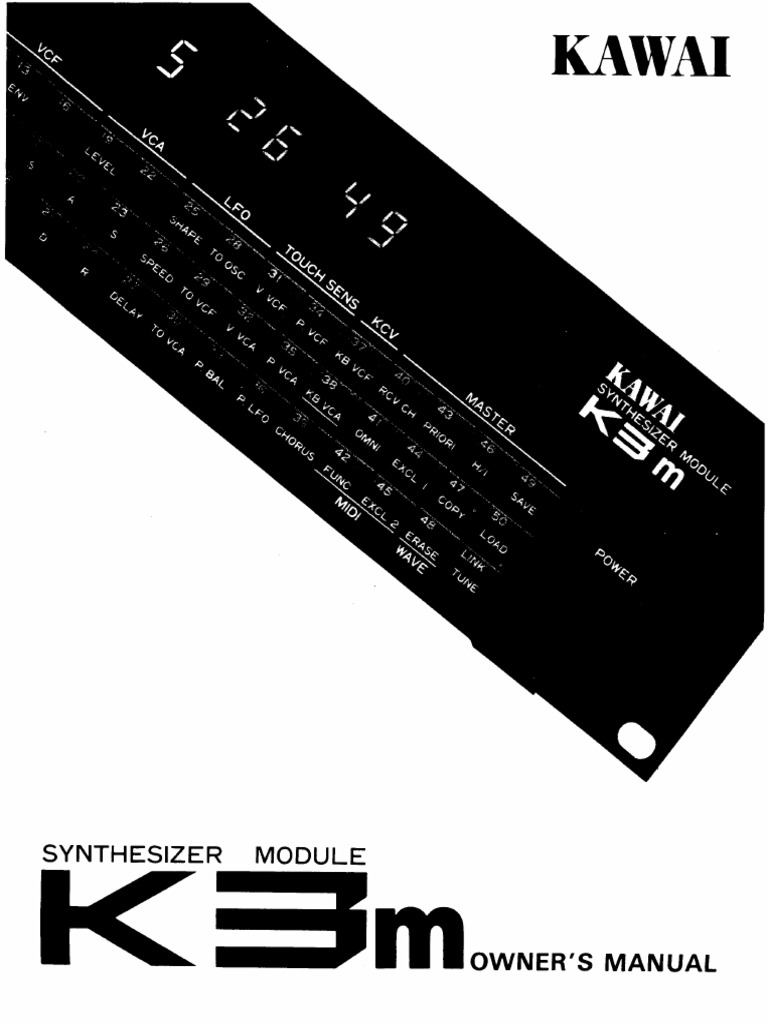 Kawai K3M Synthesizer Manual | PDF