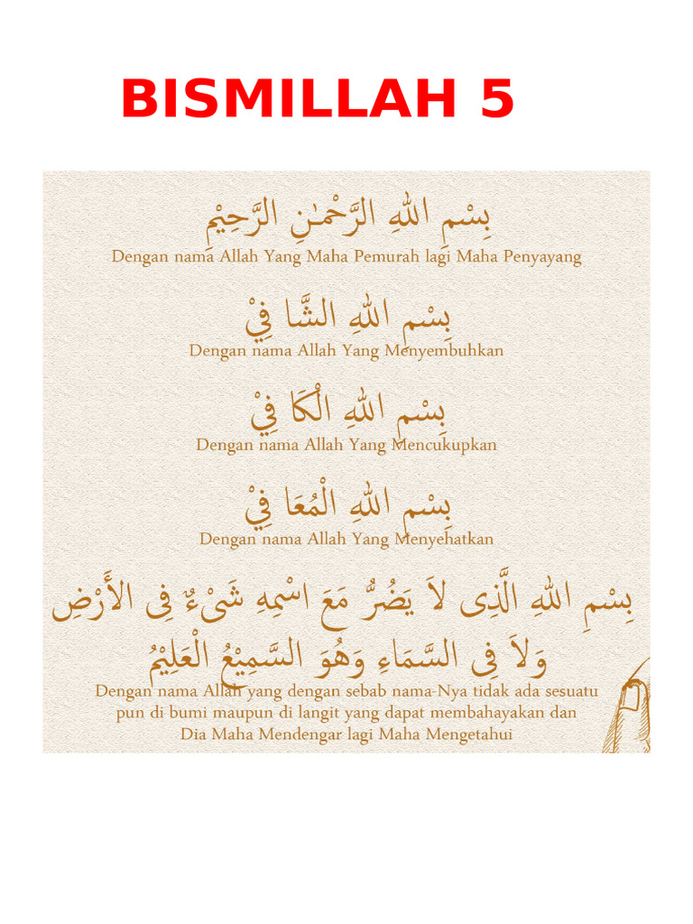 BISMILLAH 5 | PDF