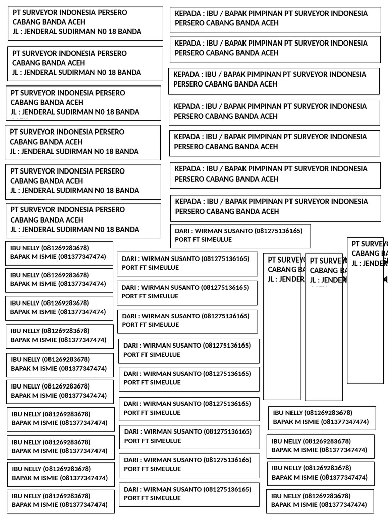 Form PJB Alamat | PDF