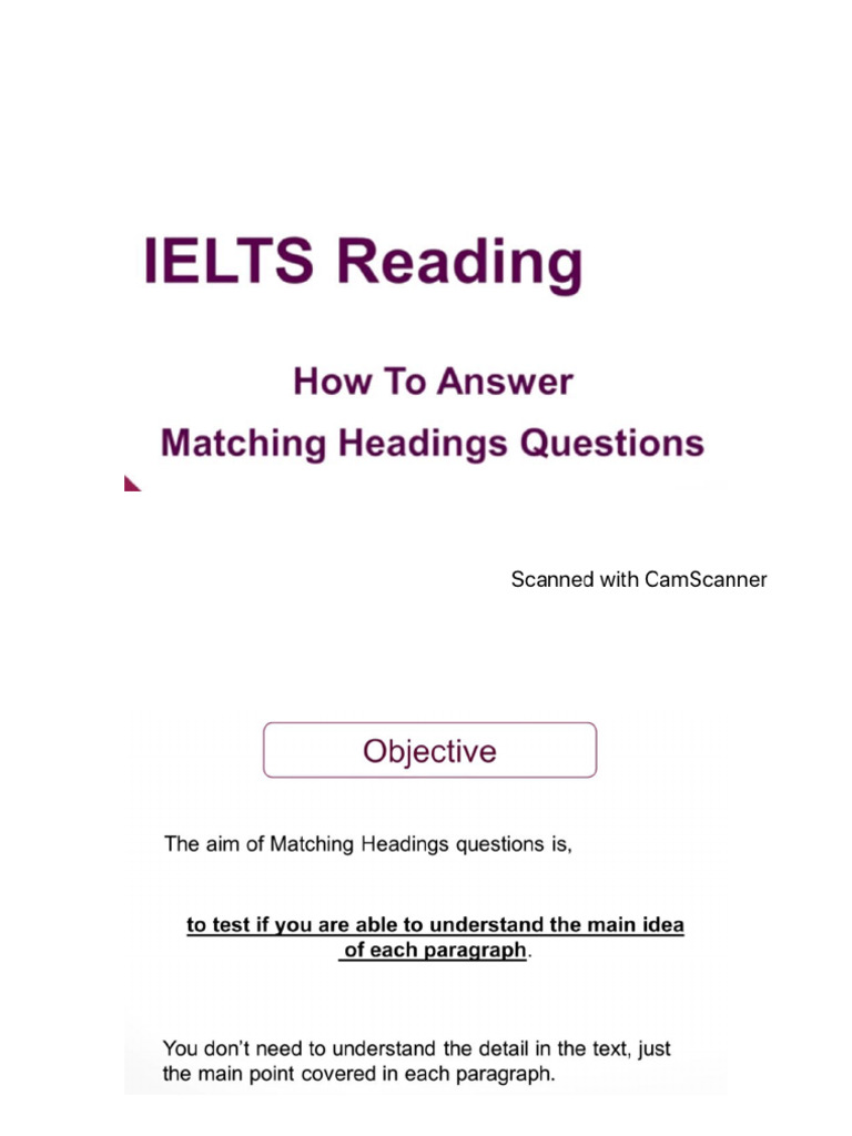 Reading Matching Heading | PDF