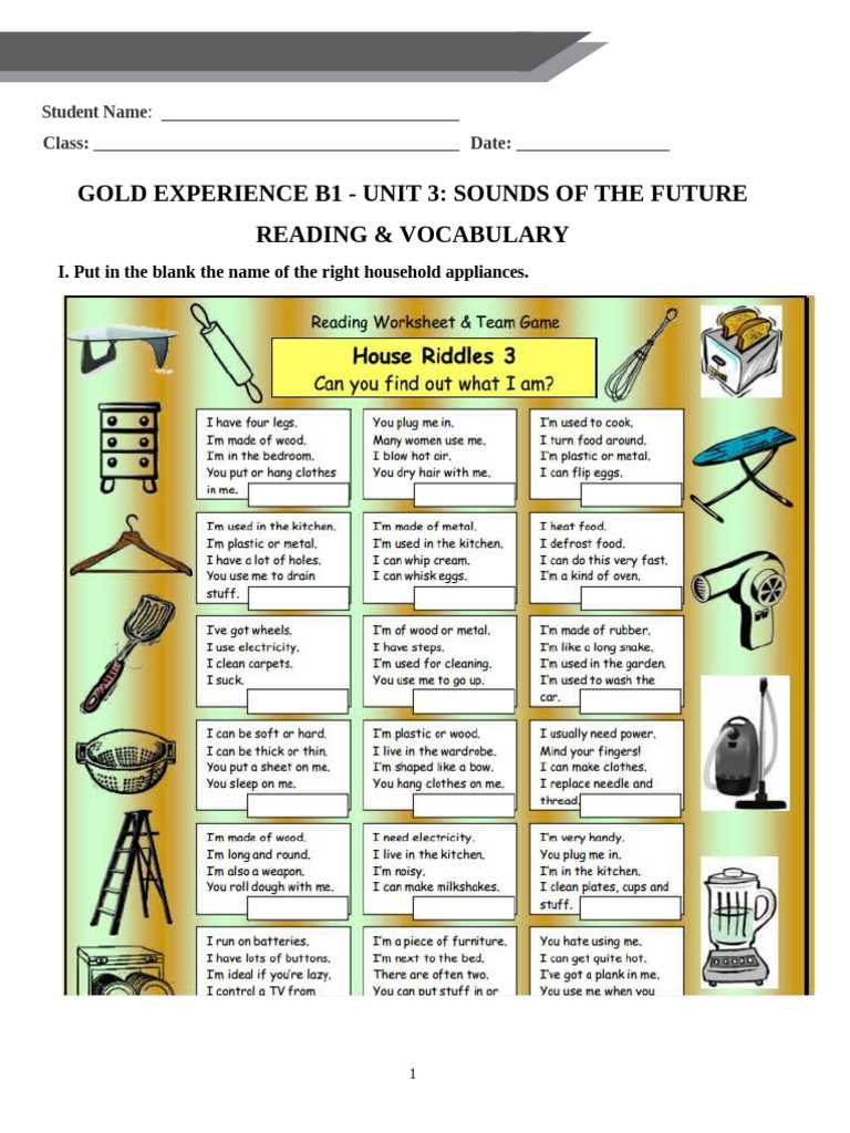WS GE B1 U3 Lesson 11 Reading Vocab | PDF