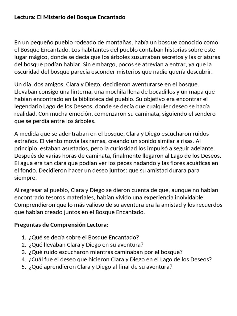 Lectura Comprensión | PDF