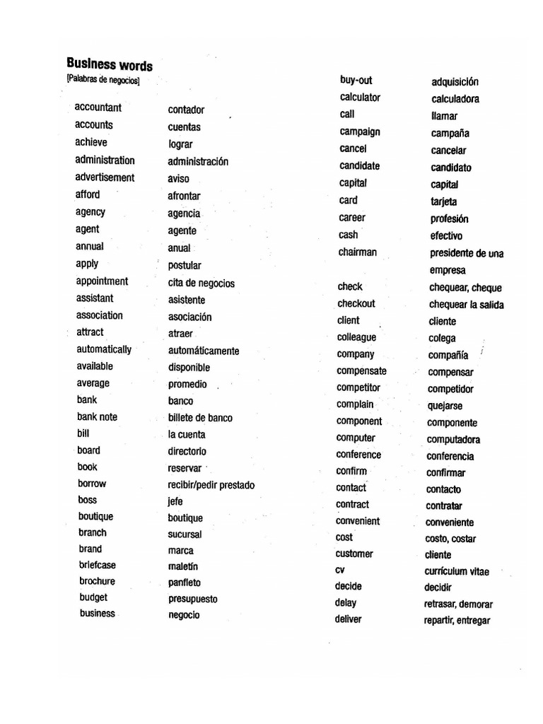 Business Words 01 | PDF