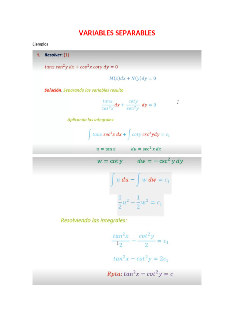 Variables Separables | PDF