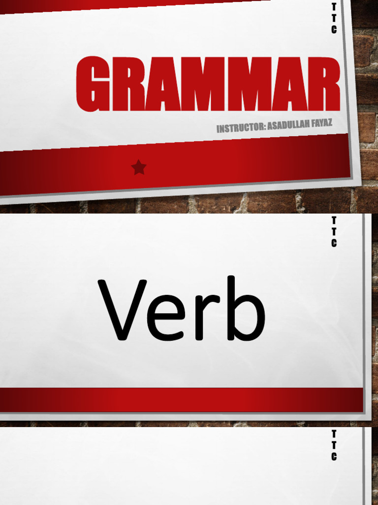 A1 Grammar Verb PDF | PDF
