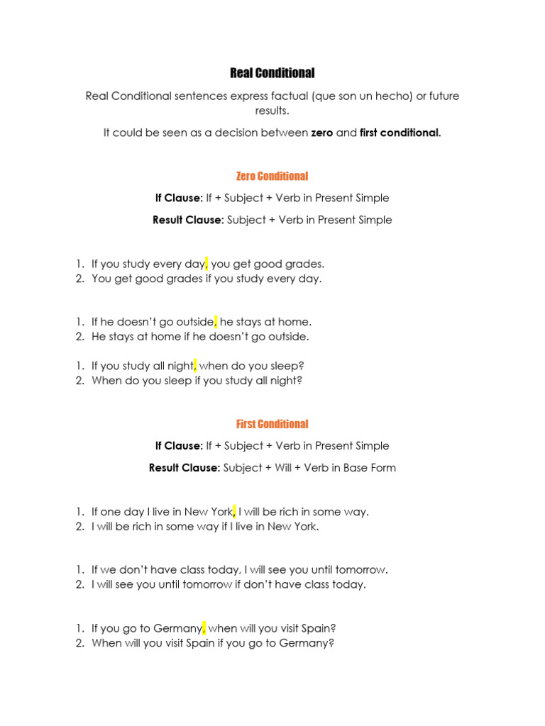 Real Conditional | PDF