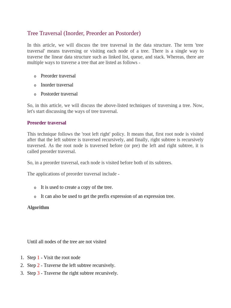 Tree Traversal | PDF