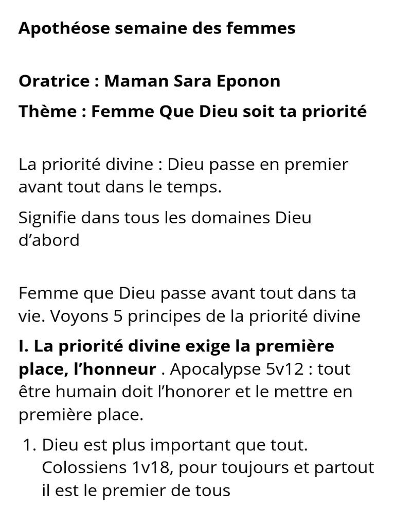 Apothéose Semaine Des Femmes ?? | PDF