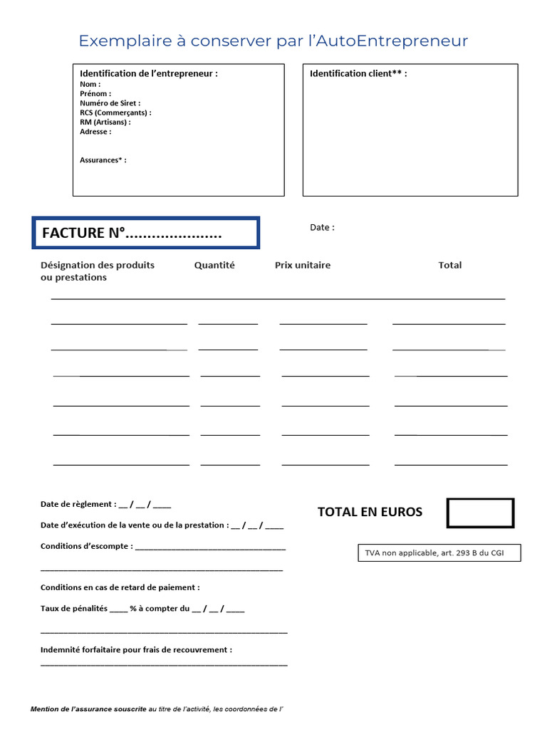 Urssaf Modele de Facture Pour Le | PDF