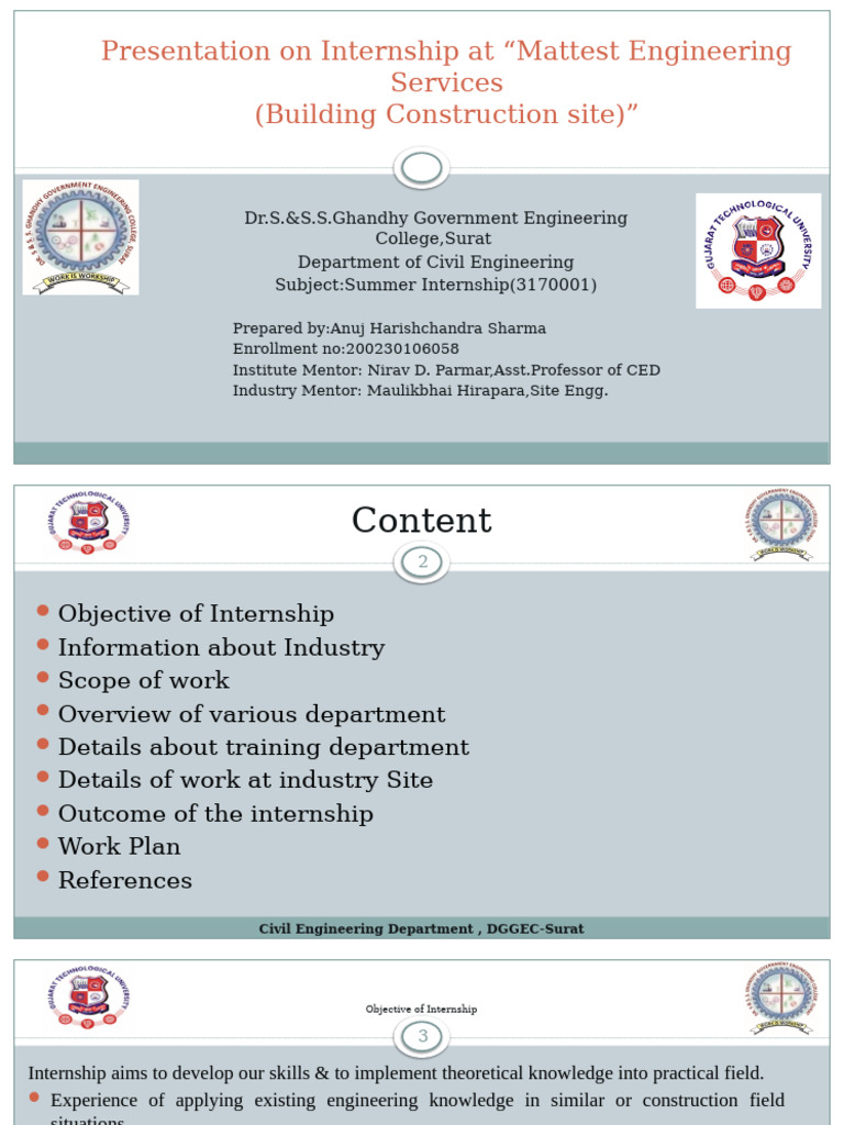 Internship PPT Outlines | PDF