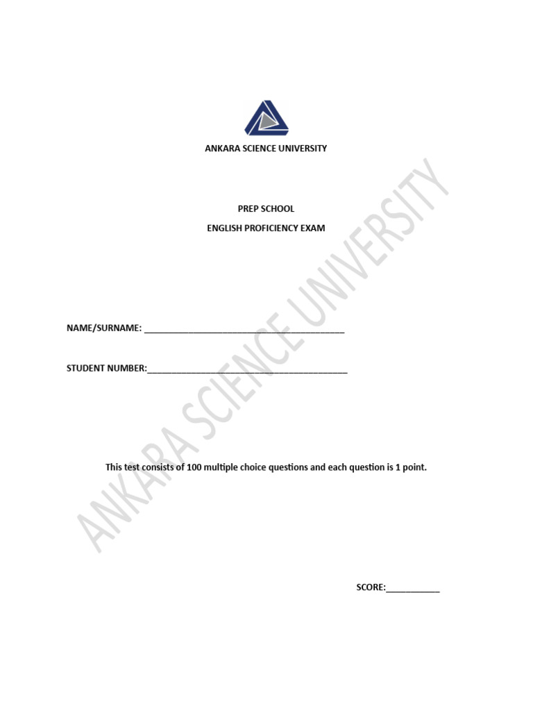 Proficiency Exam W Visuals | PDF