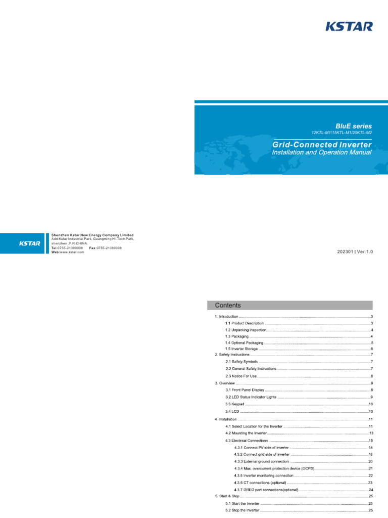 User Manual - BluE - (12-20) KTL-M1 - EN - V1.0 | PDF