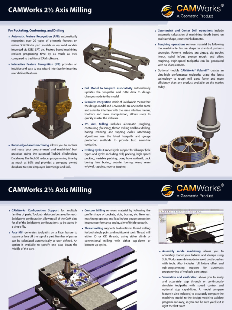 CAMWorks Fresado 2 5 Ejes | PDF