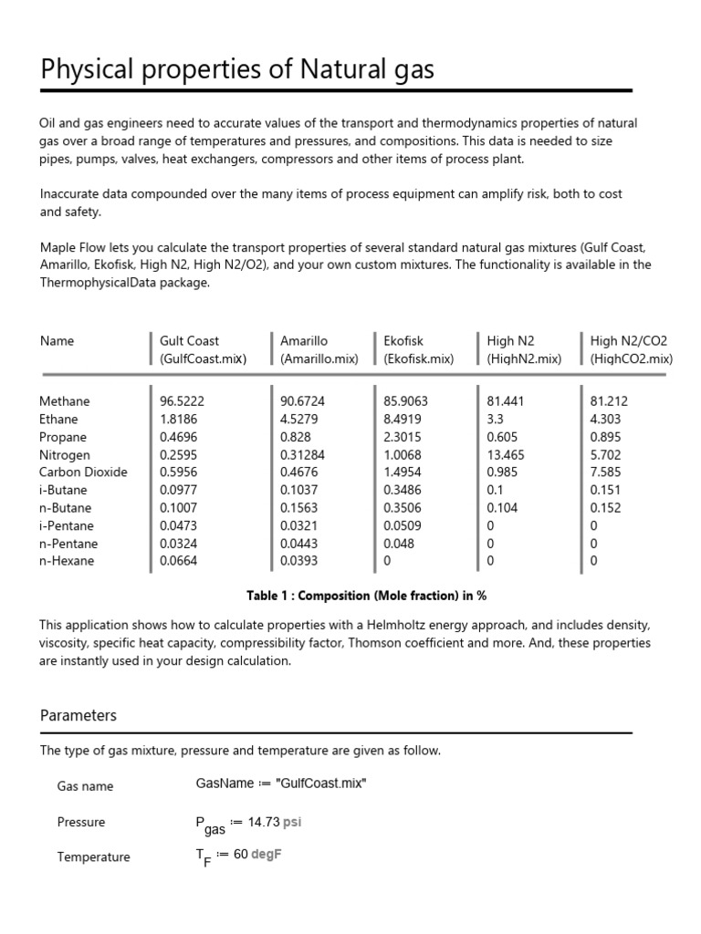 Physical Properties of Natural Gas - Flow | PDF