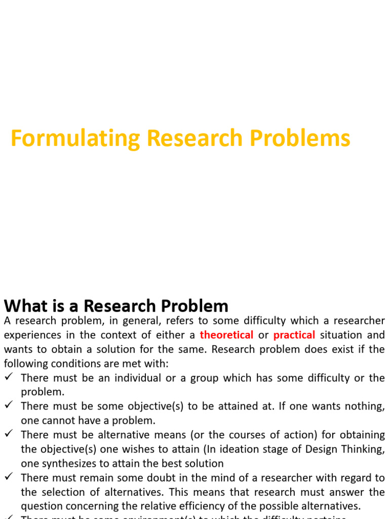 Lecture 2 - Formulating Research Problem | PDF