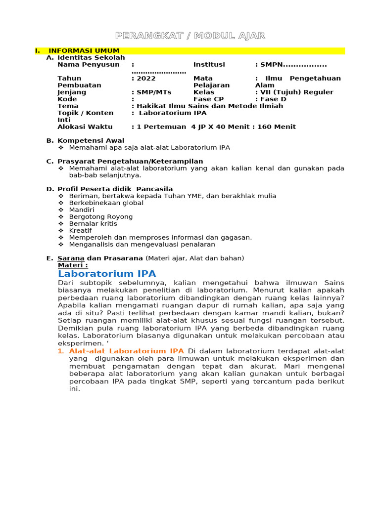 Modul Ajar Pertemuan Ke 2 | PDF