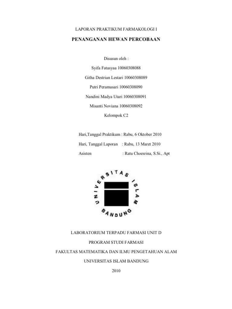 Laporan Praktikum Farmakologi I | PDF