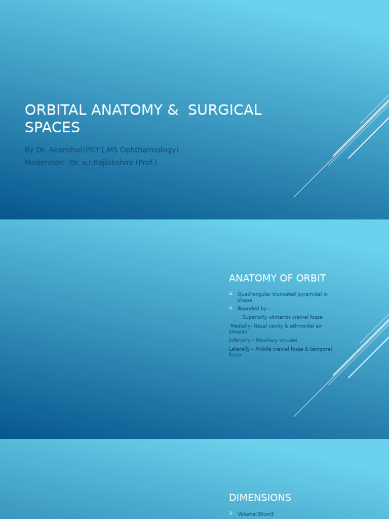 Orbital Anatomy & Surgical Spaces | PDF