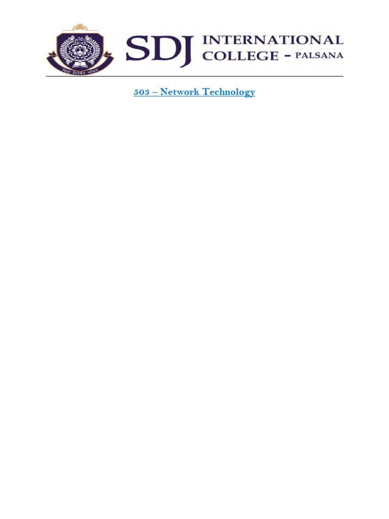 TYBCA SEM-5 Assignment Network and | PDF