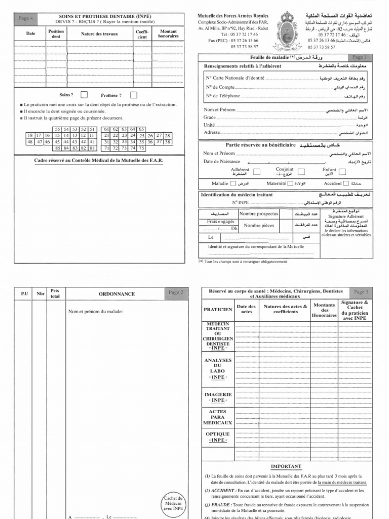 Feuille de Mutuelle FAR 2021 | PDF